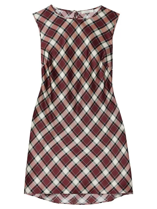 DÔEN Alamere Checked Silk-satin Mini Dress - Multi