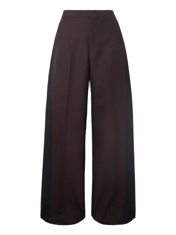 DIOTIMA Planno Paneled Wool Wide-leg Pants - Brown
