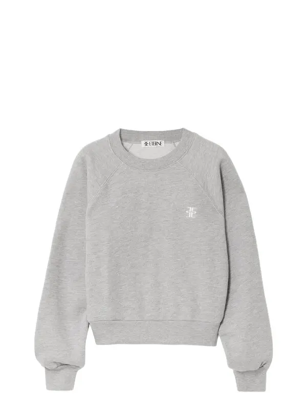Eterne Embroidered Jersey Sweatshirt - Gray