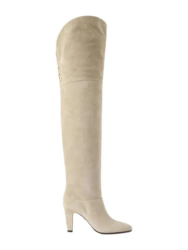 Chloé Eve Suede Over-the-knee Boots - Gray