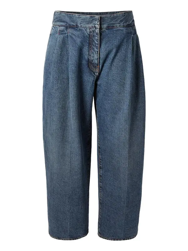 Alaïa Pleated Straight-leg Jeans - Blue
