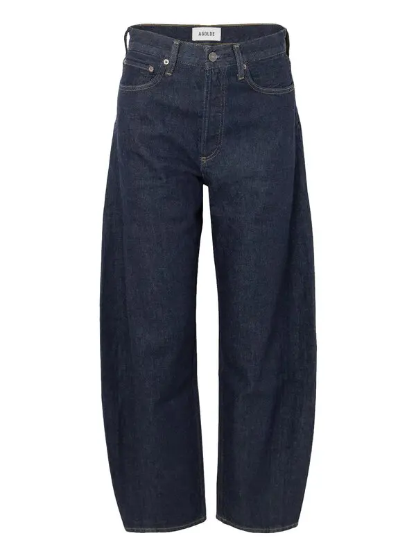 AGOLDE Luna Pieced High-waist Tapered Jeans - Blue