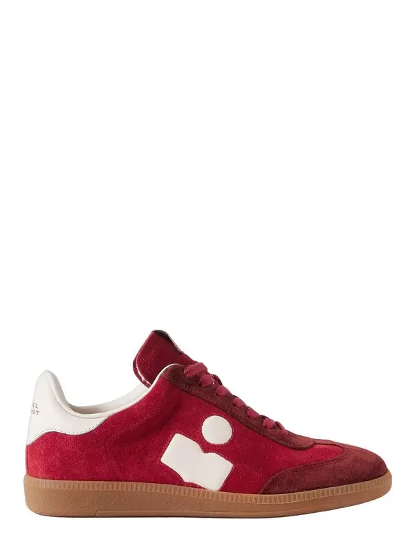 Isabel Marant Bryce Leather-trimmed Suede Sneakers - Red
