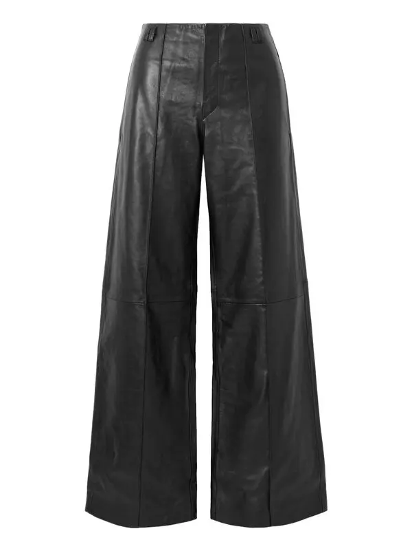 Isabel Marant Ciara Leather Wide-leg Pants - Black