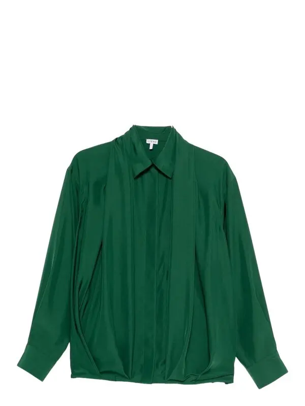 Loewe Silk Draped Shirt - Green