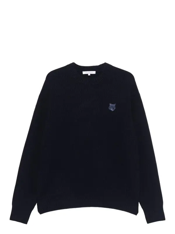 Maison Kitsuné Fox Head Wool Jumper - Blue
