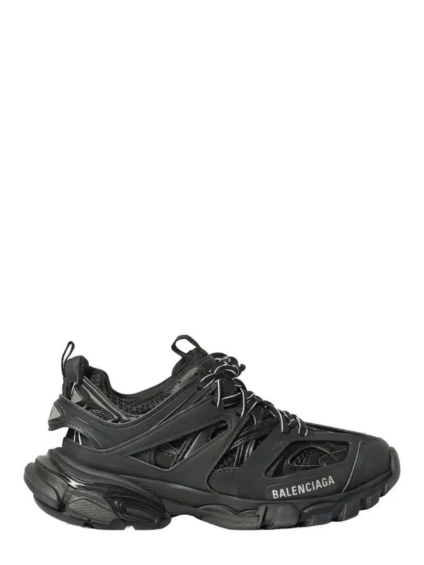 Balenciaga Track Mesh And Rubber Sneakers - Black