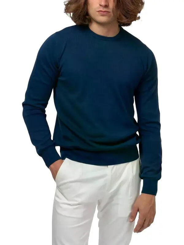 GRAN SASSO Crew-neck Long-sleeve Sweater - Blue