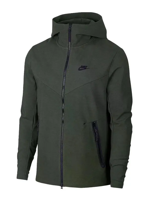 Nike Embroidered-logo Zip-fastening Hoodie - Grey