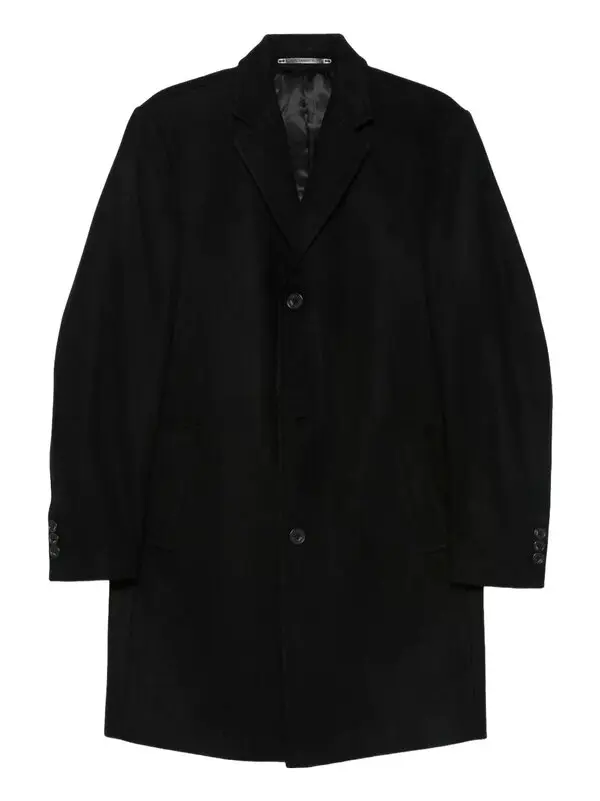 Karl Lagerfeld Wool Blend Single-breasted Coat - Black