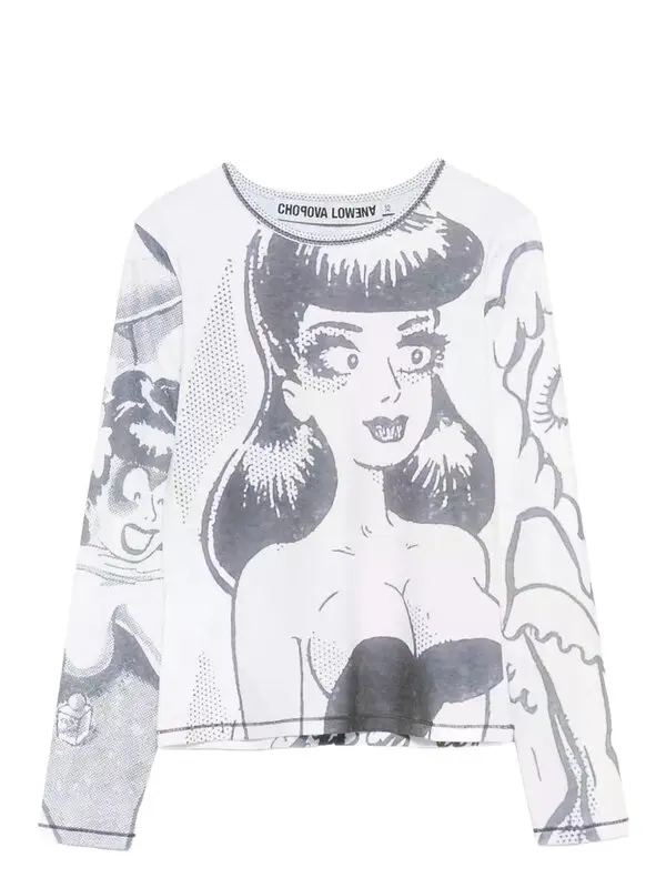 CHOPOVA LOWENA Newsprint Graphic-print T-shirt - White
