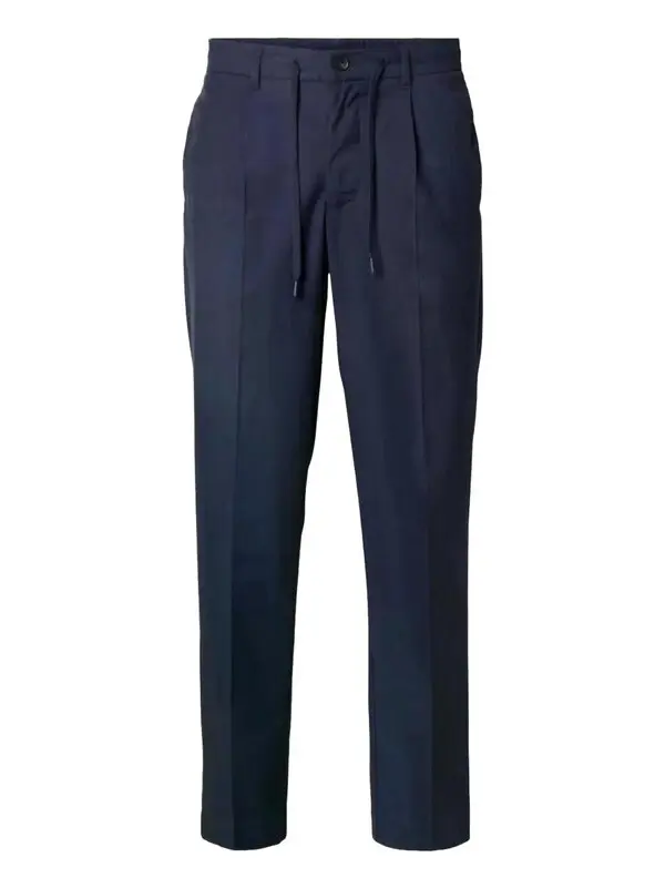 SELECTED Drawstring Straight-leg Trousers - White