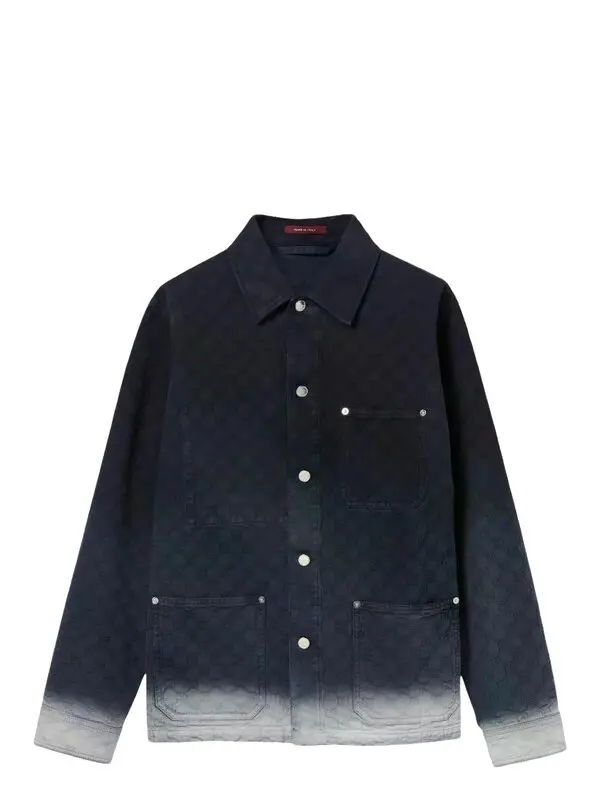 Gucci Gg Monogram Dip-dye Jacket - Blue