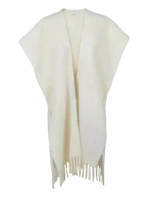 Peserico Fringed Cape - White
