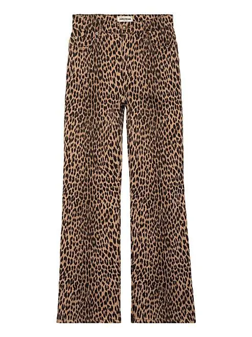 Zadig&Voltaire Evy Leopard-print Denim Jeans - Daim