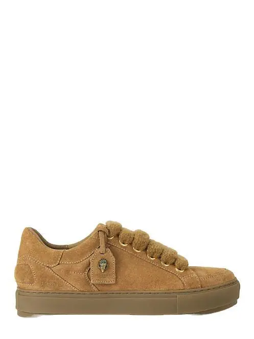Kurt Geiger Southbank Tag Suede Trainers - Camel