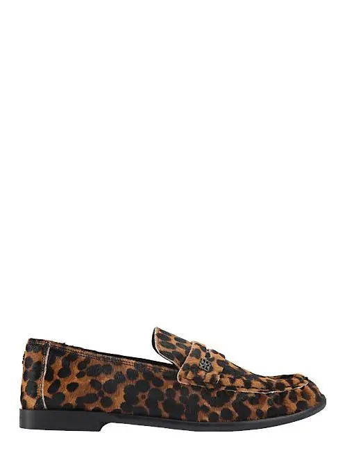 Kurt Geiger Mae Leopard Leather Loafers - Tan Comb