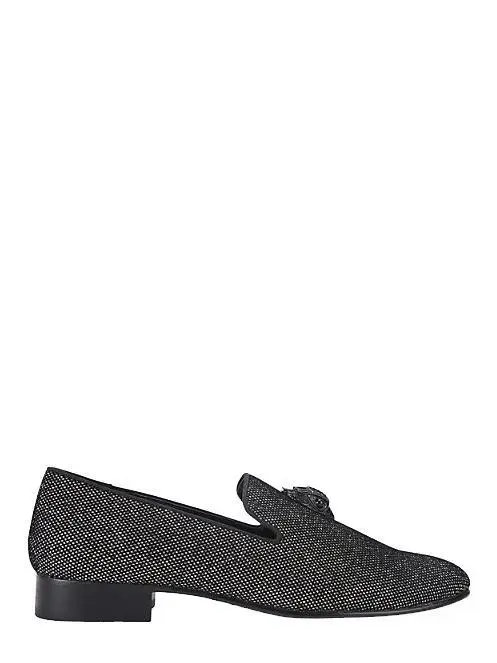Kurt Geiger Ace Studded Faux-leather Loafers - Blk/grey