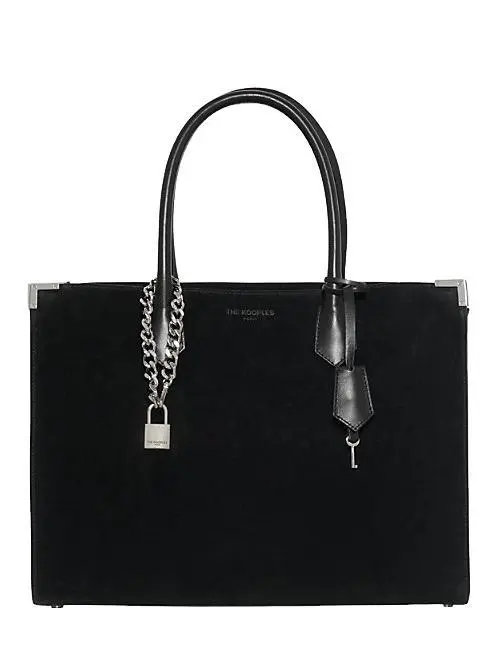 The Kooples Large Suede Tote Bag - Black