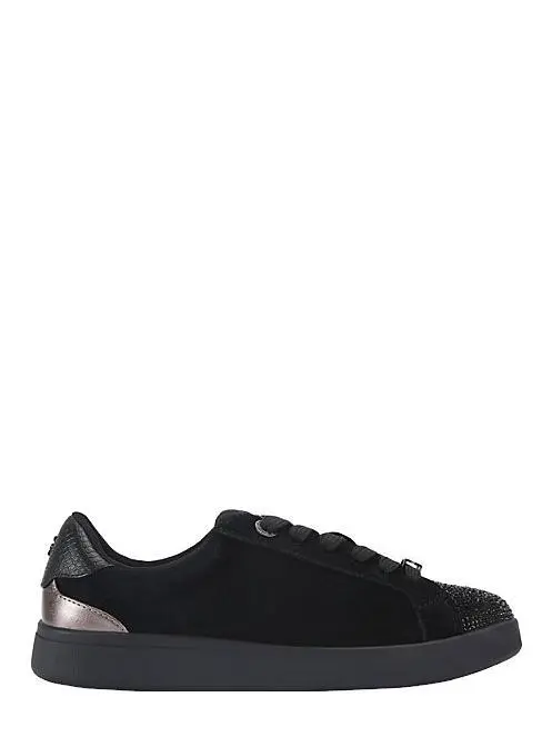 Kurt Geiger Eliza Gem Faux-leather Trainers - Black/comb