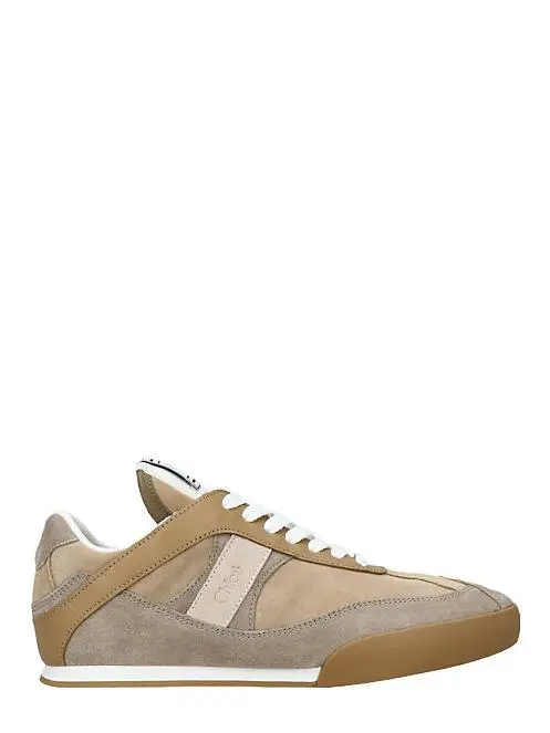Chloé Kick Low Suede Trainers - Beige