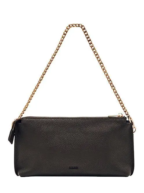 REISS Leather Cross-body Bag - Chocolate