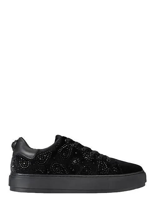 Kurt Geiger Laney Embellished Leather Trainers - Blk/other