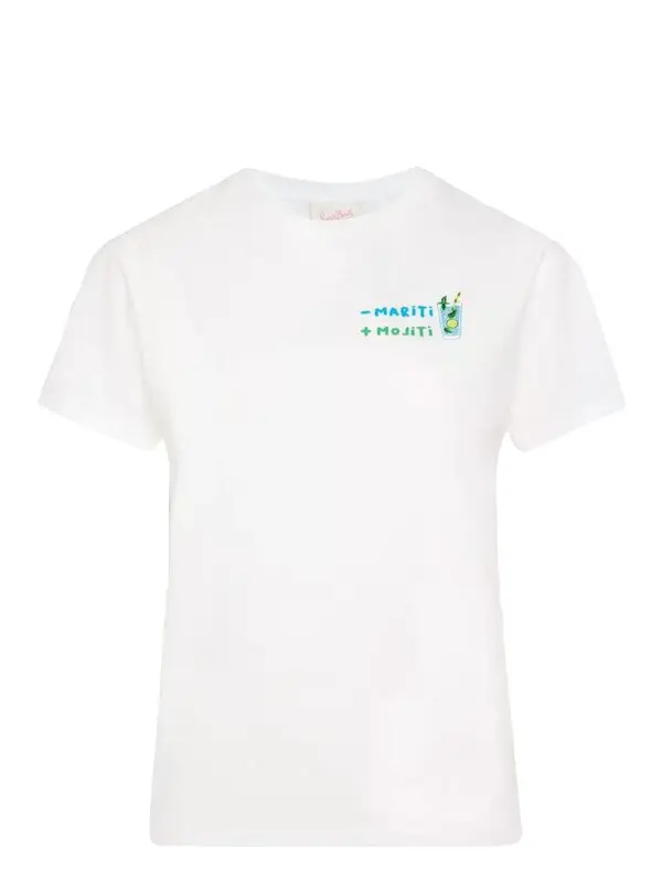 MC2 SAINT BARTH Embroidered Cocktail T-shirt - White