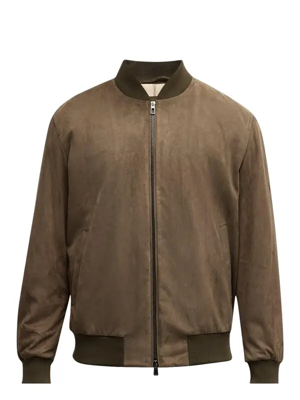 Loro Piana Suede Bomber Jacket - Coal Green