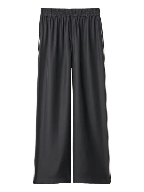 LISA YANG STORE Piping Detail Wide Leg Trousers - Bone
