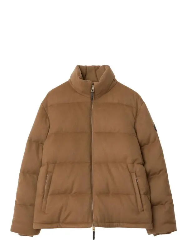 Burberry Cashmere Snowdon Puffer Jacket - Camel