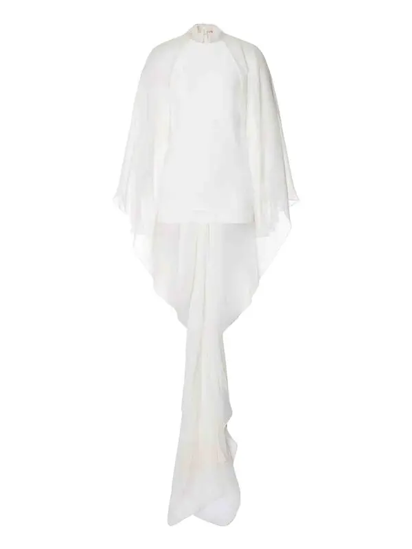 Alberta Ferretti Chiffon-sleeved Top - White