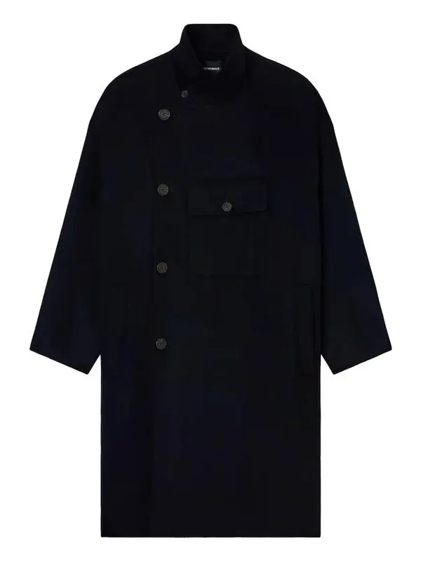 Emporio Armani Buttoned Double-breasted Coat - Blue