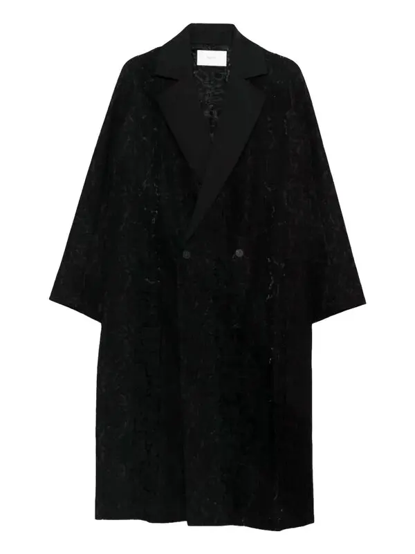 QUETSCHE Patterned Jacquard Coat - Black