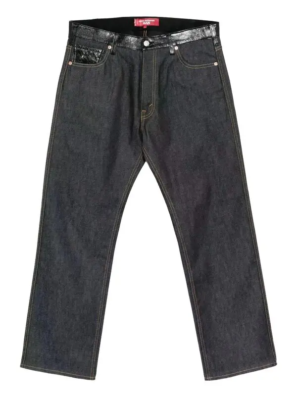 Junya Watanabe Leather-patch Jeans - Blue
