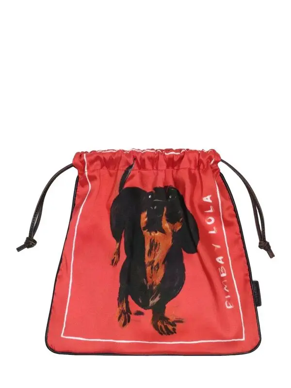 Bimba Y Lola Dog-print Drawstring Pouch - Red