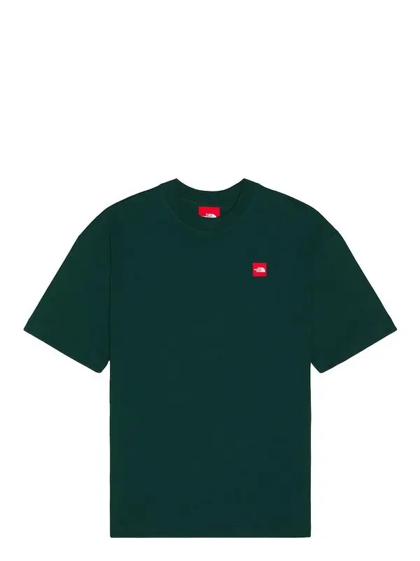 The North Face Red Box Tee In Green - Hunter Green
