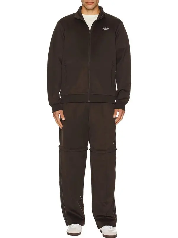 POP TRADING COMPANY Pub Zip-off Track Pants In Brown - Delicioso
