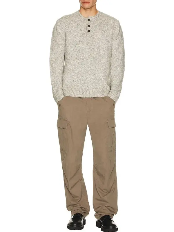 SCHOTT Tri-blend Henley Sweater - Cloud