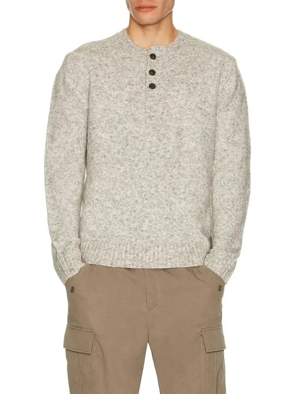 SCHOTT Tri-blend Henley Sweater - Cloud