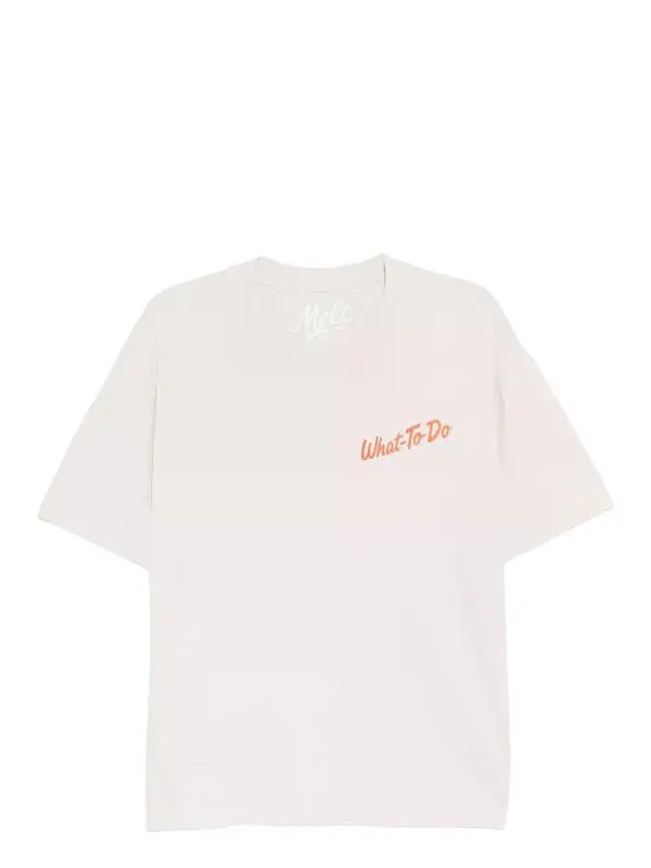 MELT Slogan-print T-shirt - Neutrals