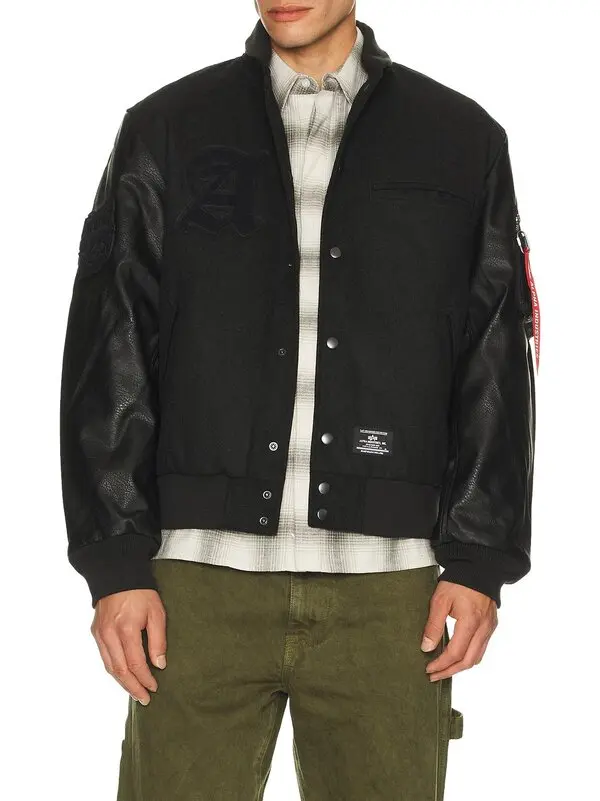 Alpha Industries Letterman Jacket - Black