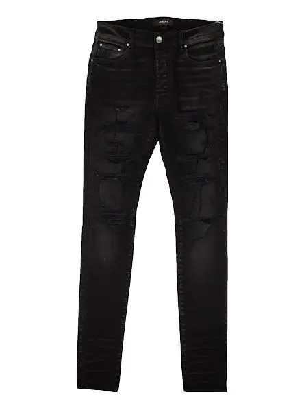 Amiri Thrasher Plus Distressed Skinny Jeans - Black