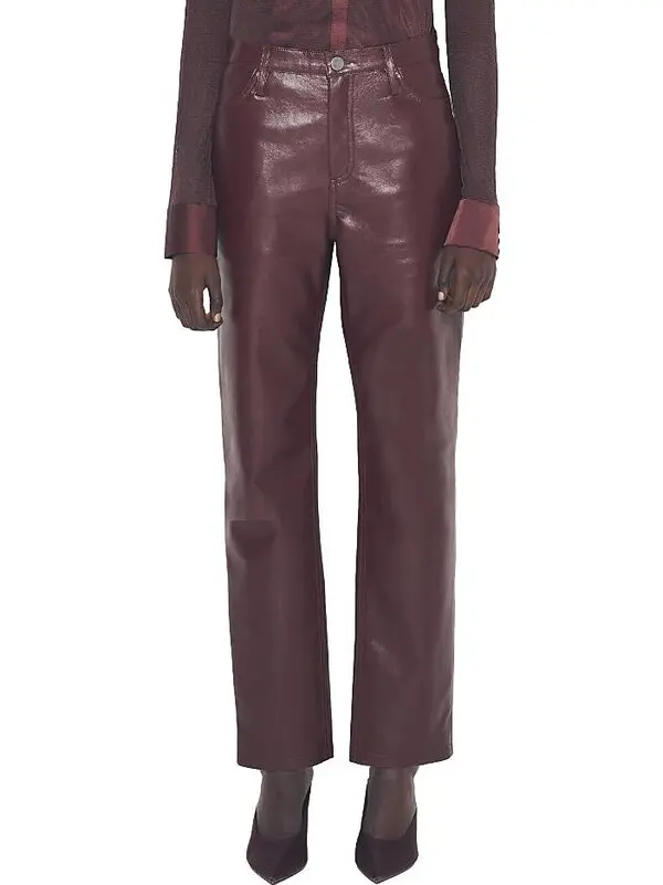 AS By DF Cindy Recycled Leather Slim Jeans - Port Wine