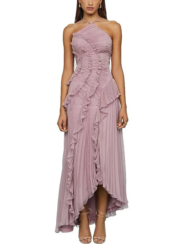 AMUR Lorelie Halter Gown - Water Hyacinth