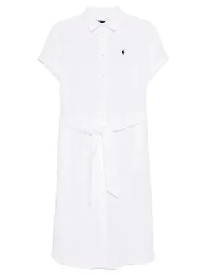 Polo Ralph Lauren Oxford Belted Midi Shirt Dress - White