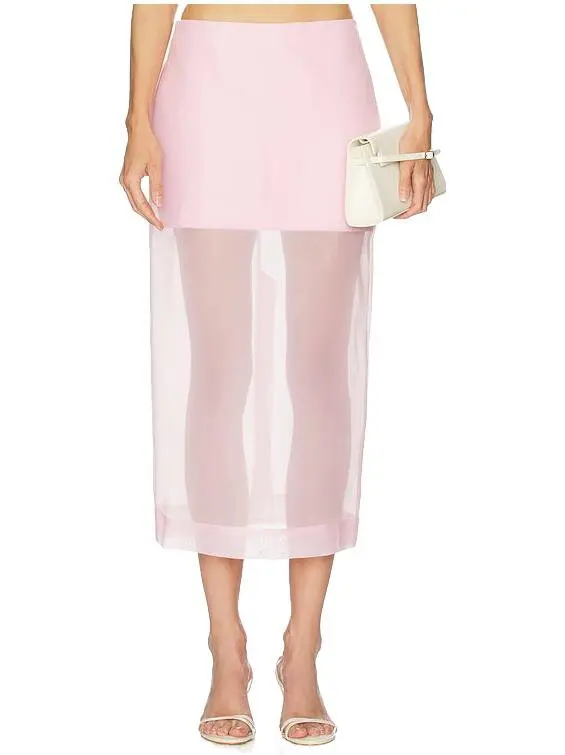CAMILA COELHO Romy Midi Skirt - Powder Pink