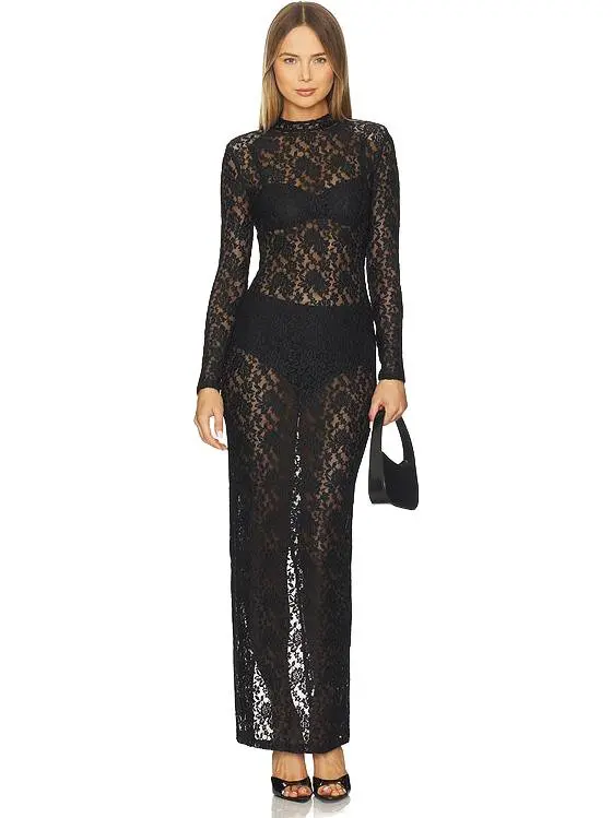 NOOKIE Roxana Long Sleeve Gown - Black
