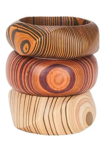 8 Other Reasons Honey Stack Wooden Bracelets - Multi Brown
