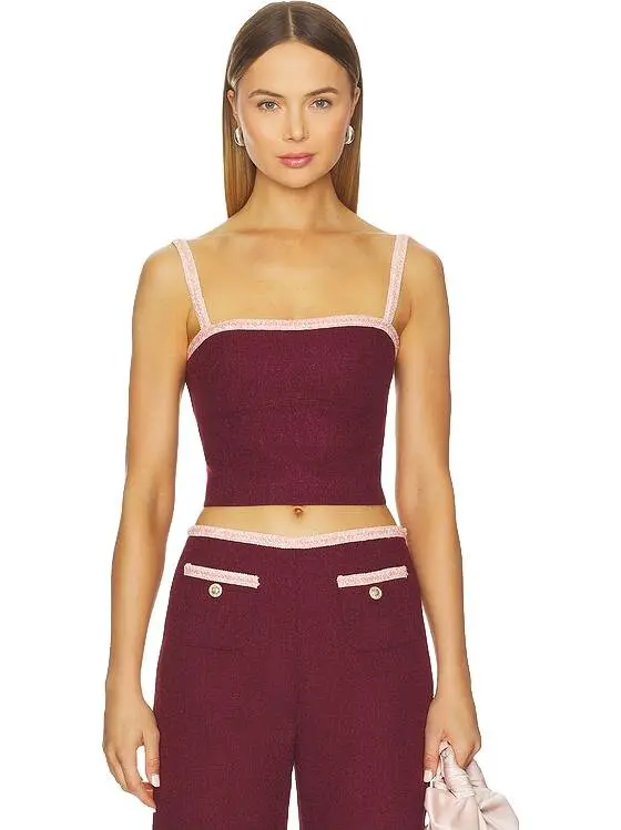 Amanda Uprichard Windsor Top - Wine & Baby Pink